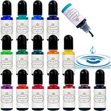 Candle dye - 18 Colors Liquid Oil-Based dye for Candle Wax, Vivid ...