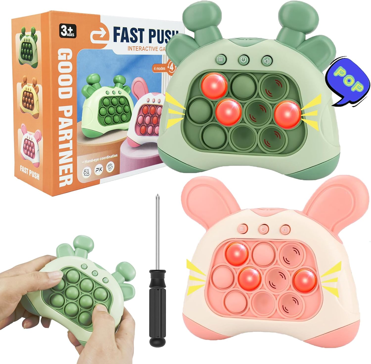 Amazon.com: 2 Pack Upgraded Handheld Quick Push Game,Fast Push Game ...