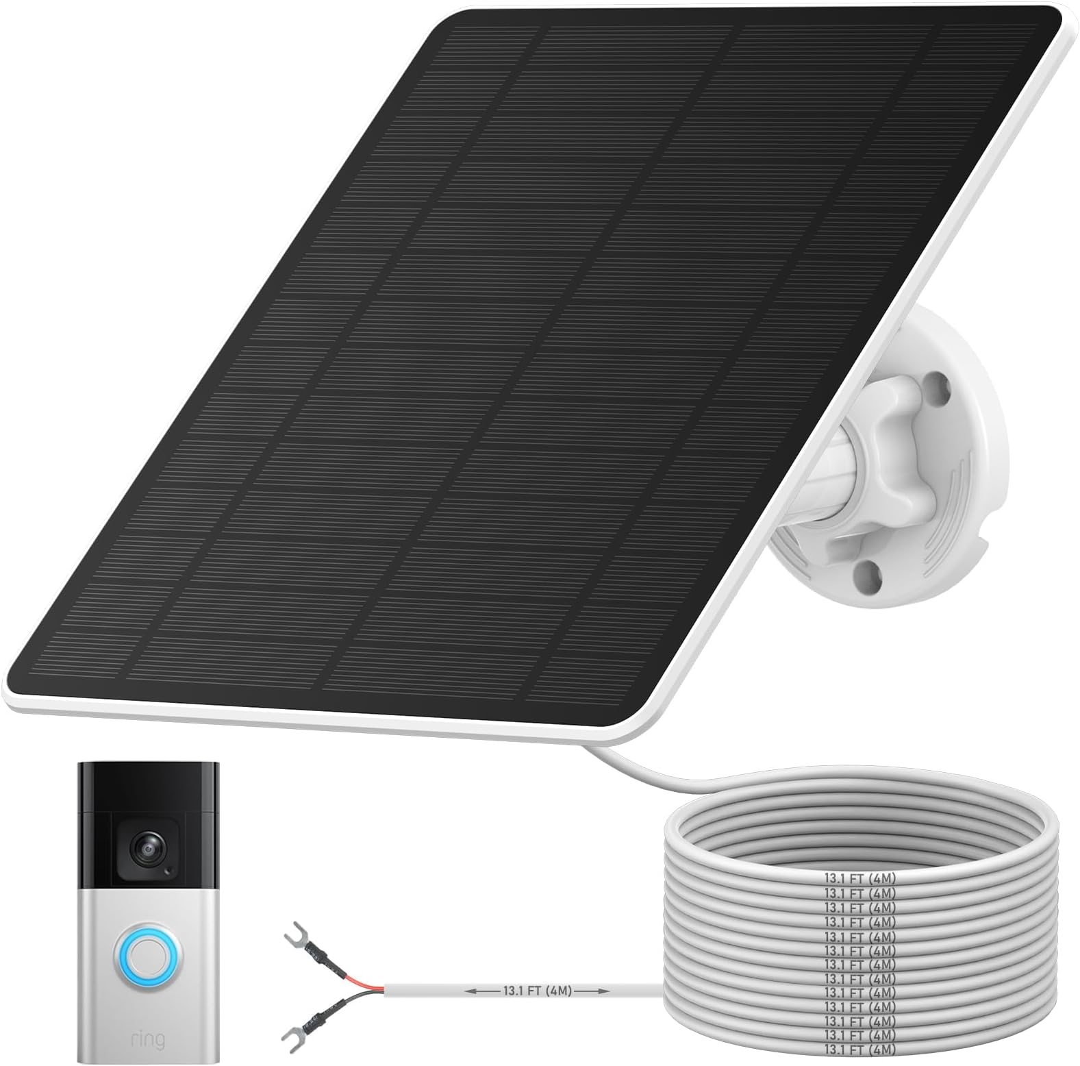 Amazon.com : Solar Panel 4W Compatible with Ring, for Video Doorbell ...