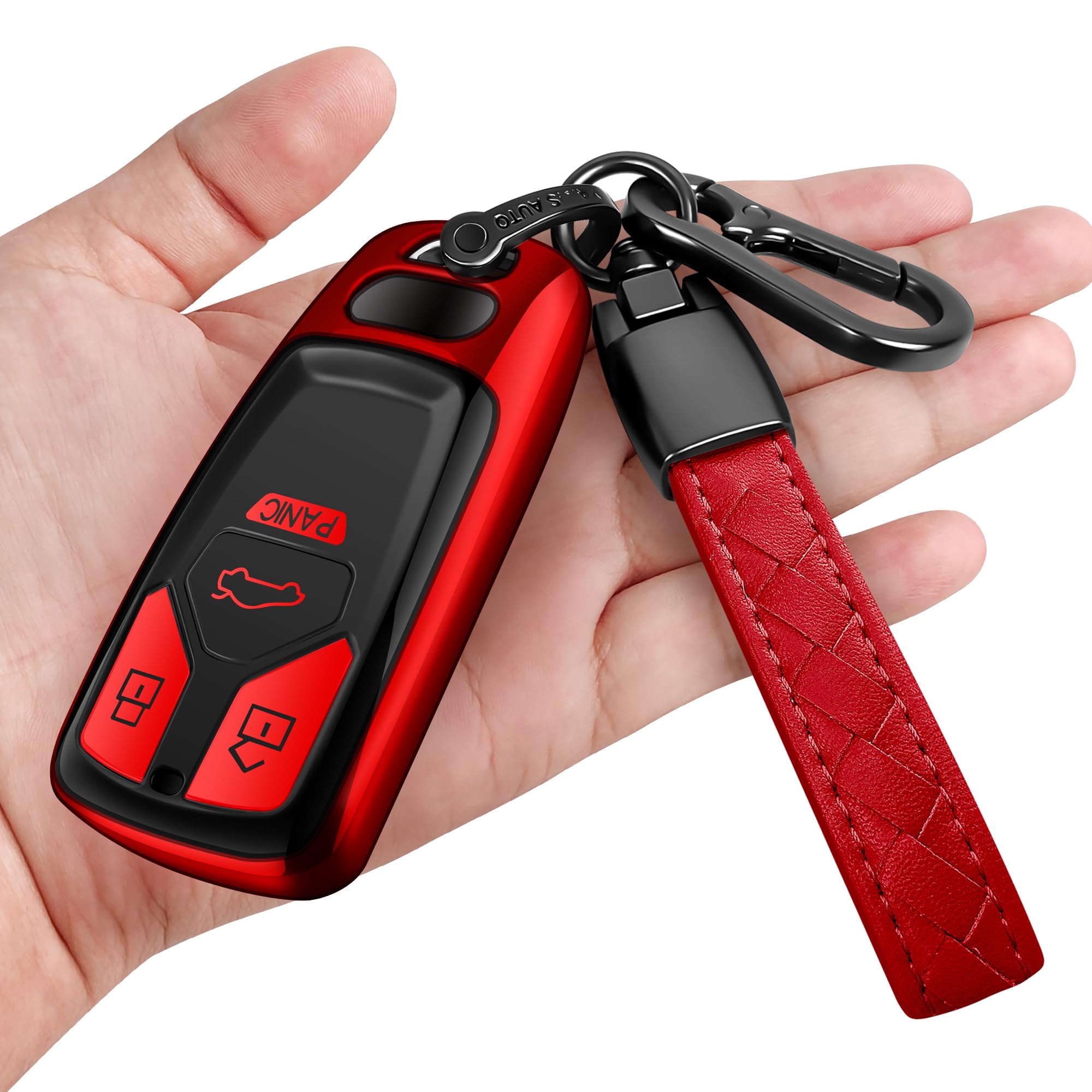 Amazon.com: Sindeda for Audi Key Fob Cover with Keychain Soft Full ...