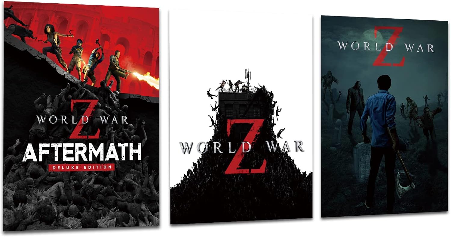 Amazon.com: ULHYC World War Z Poster Set of 3-10 * 14 Inches Frameless ...