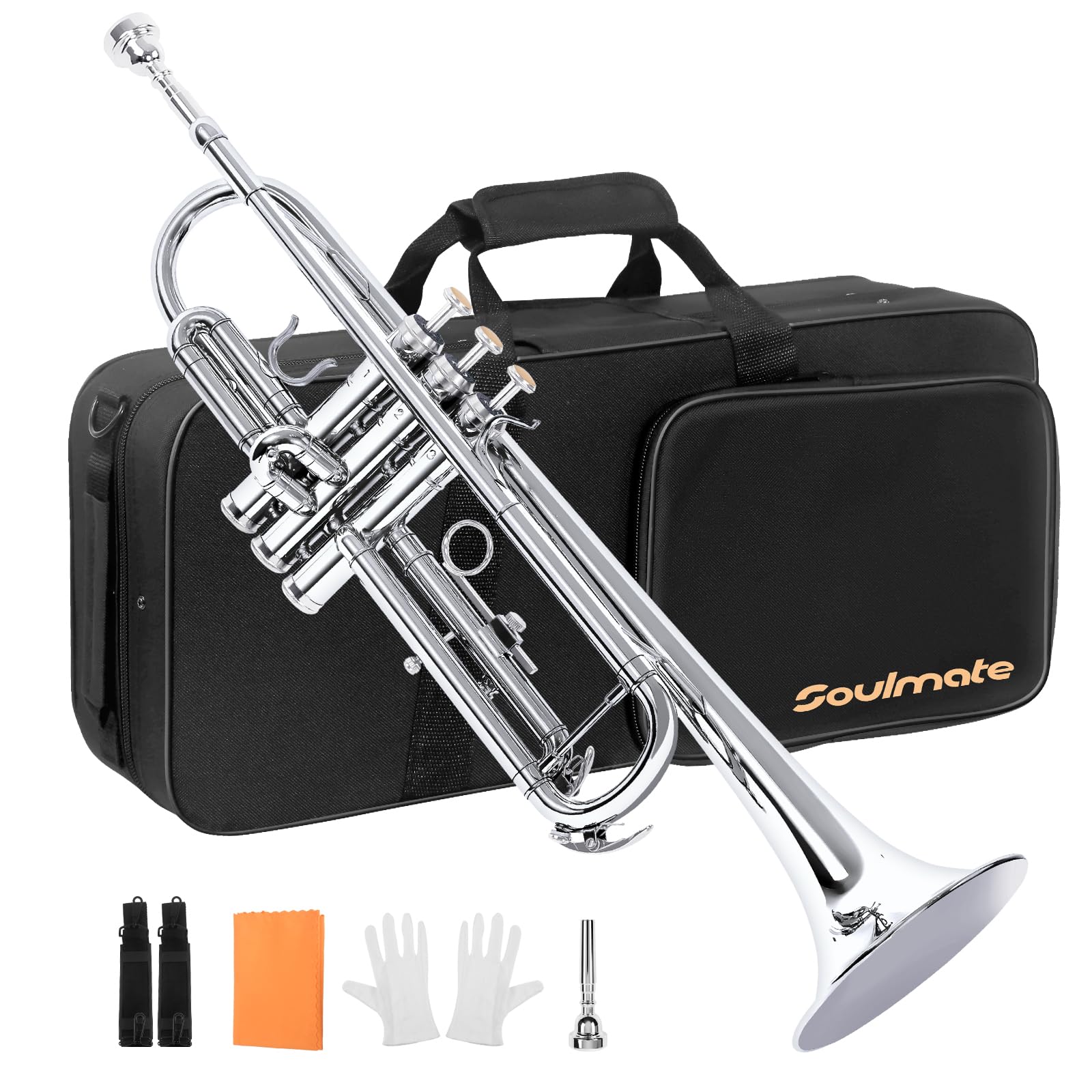 Amazon.com: Soulmate Bb Trumpet Standard Trumpet Set with Carrying Case ...