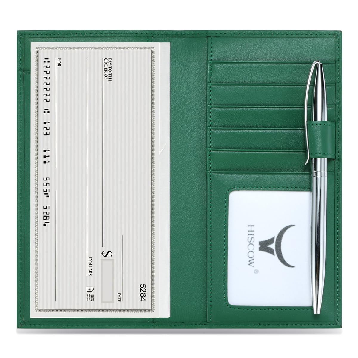 Amazon.com: HISCOW Soft Leather Checkbook Cover & Card Holder with ...