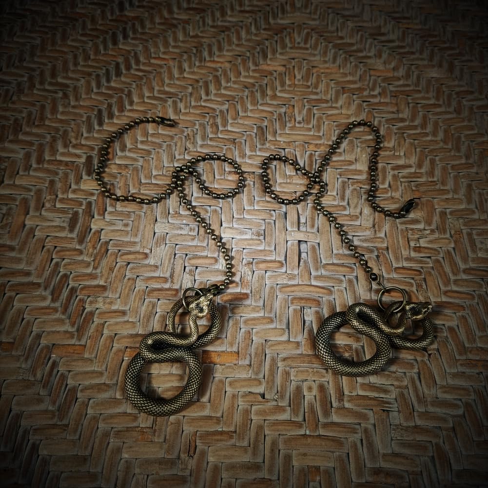 2-Pack Bronze Snake Ceiling Fan Pull Chain Vintage Rustic Ornament ...