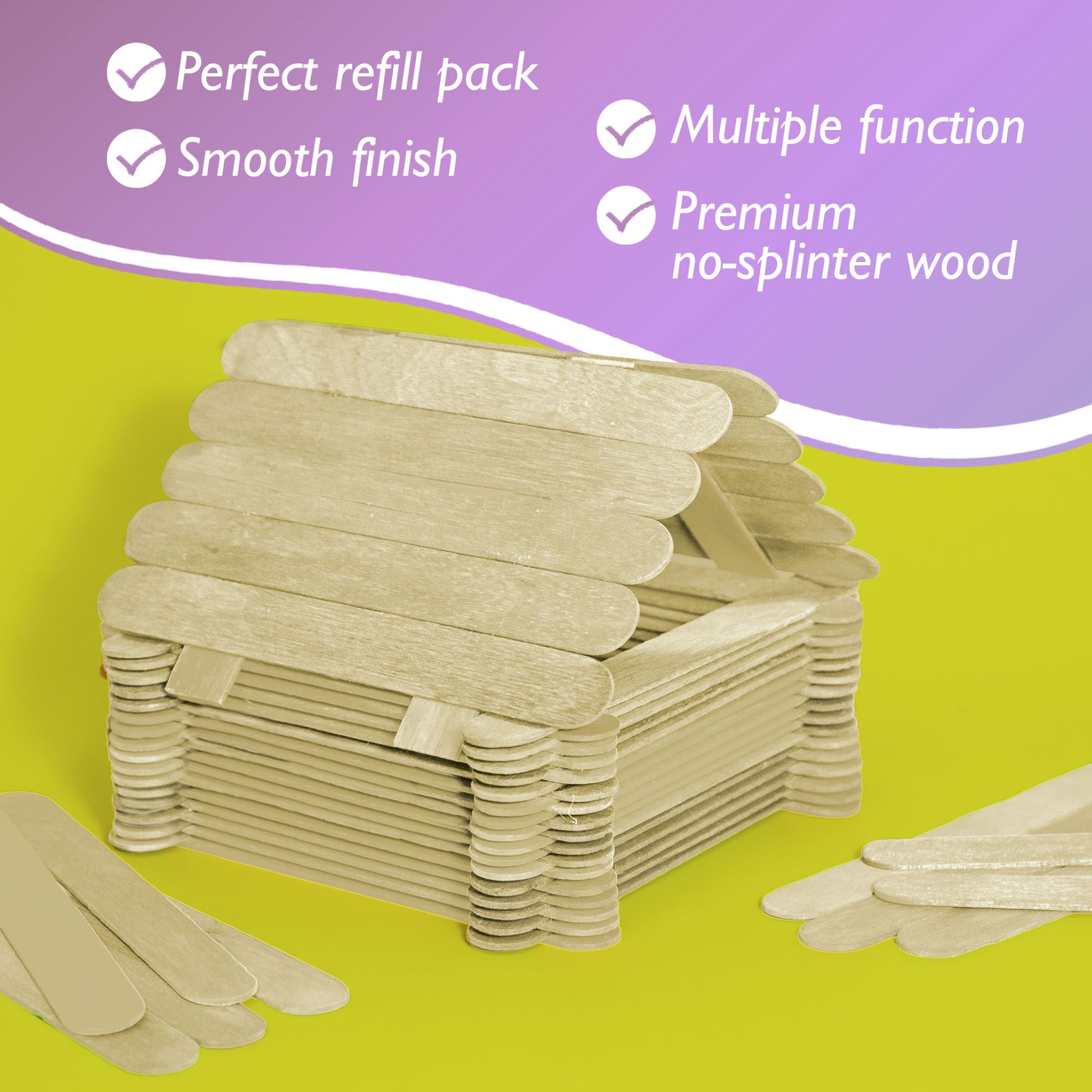 Snapklik.com : BAZIC Jumbo Craft Sticks Natral Wood, Large Size Ice ...