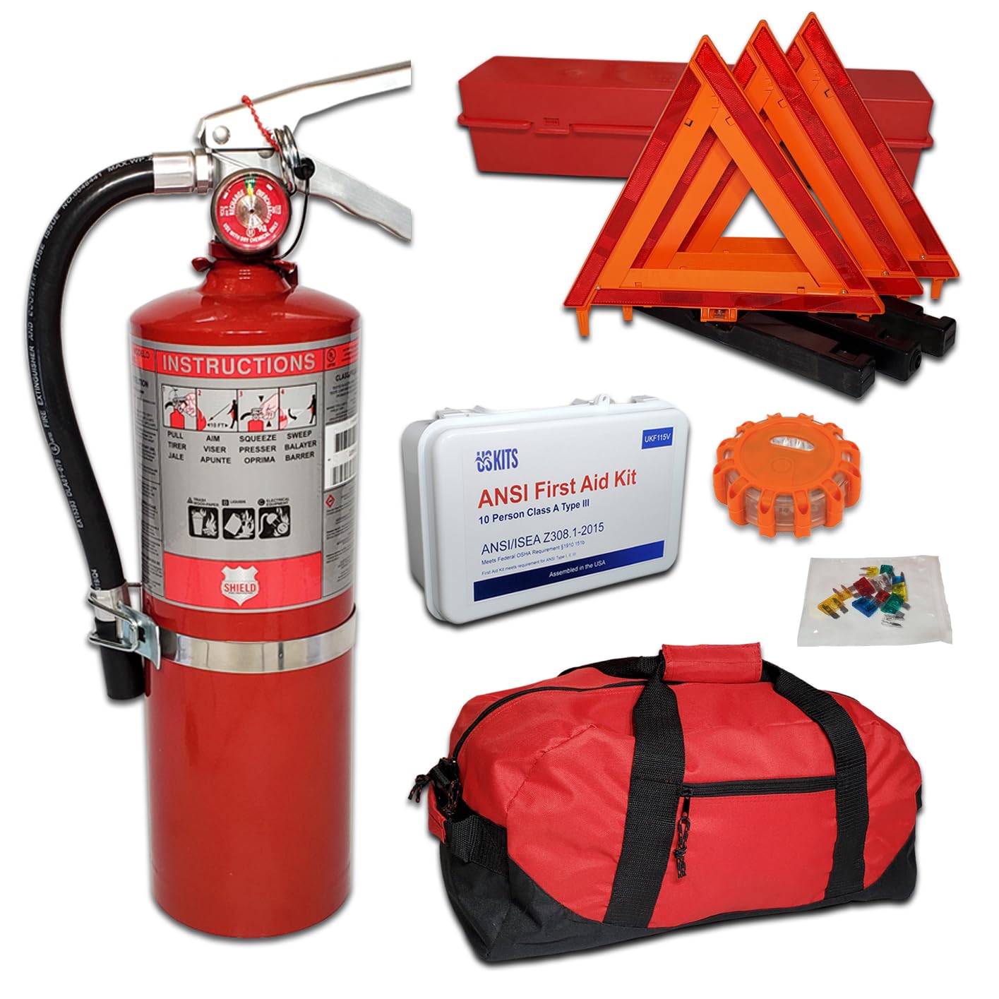 Amazon.com: USKITS DOT OSHA ANSI Compliant Kit with USA Made Shield ...