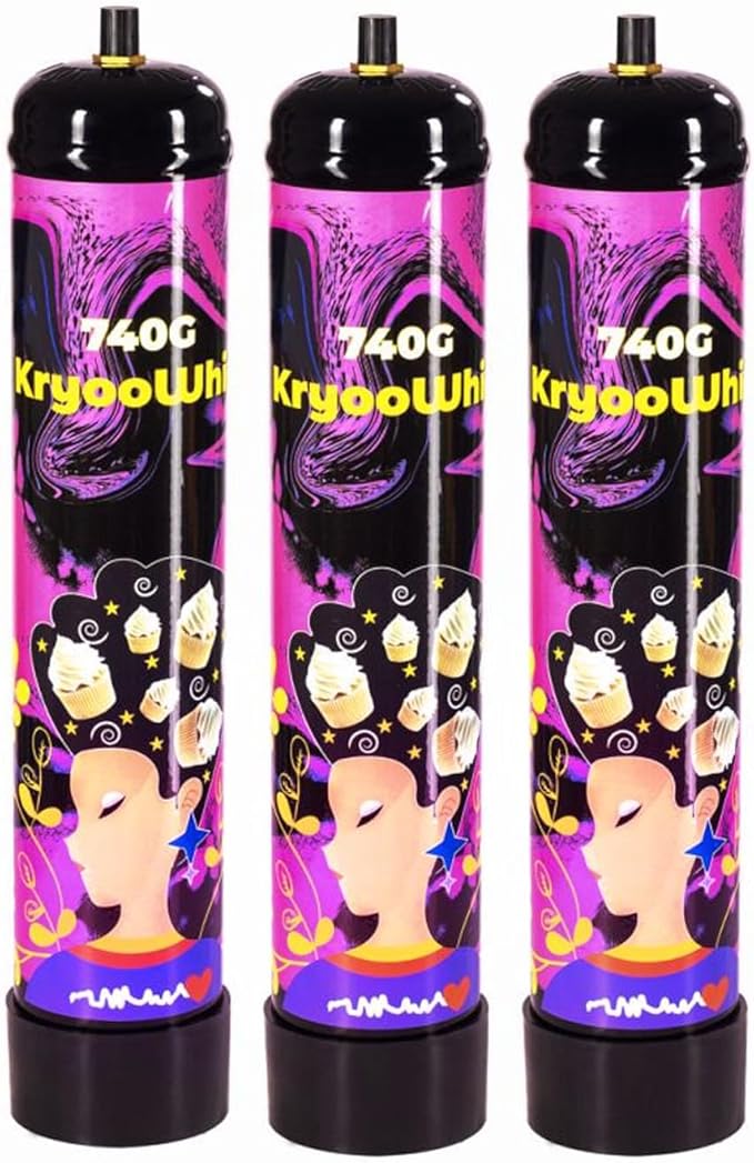 Amazon.com: Nitrous Oxide Tank 1.1L 740g Each, 3 Pack Stainless Steel Whipped Cream Charger ...