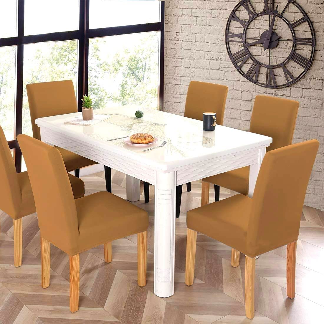 PENTHOOM Elastic Dining Chair Cover Set of 6 Stretchable, Removable ...