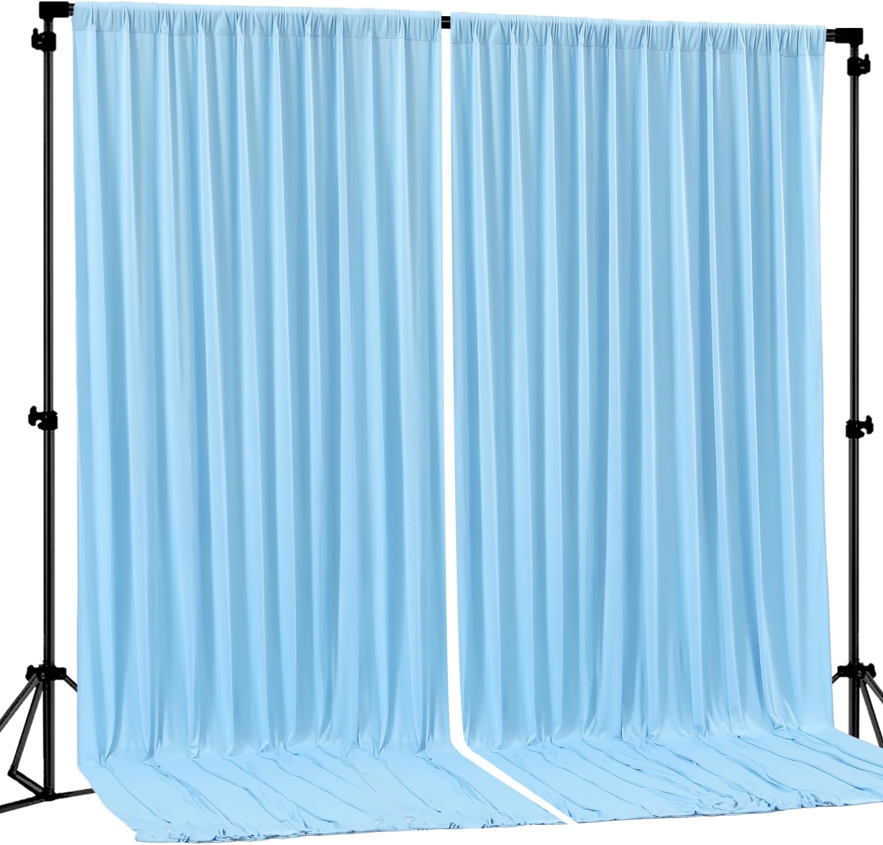 Amazon.com : Blue Backdrop Curtains 2 Panels - Wrinkle-Free Light Blue ...