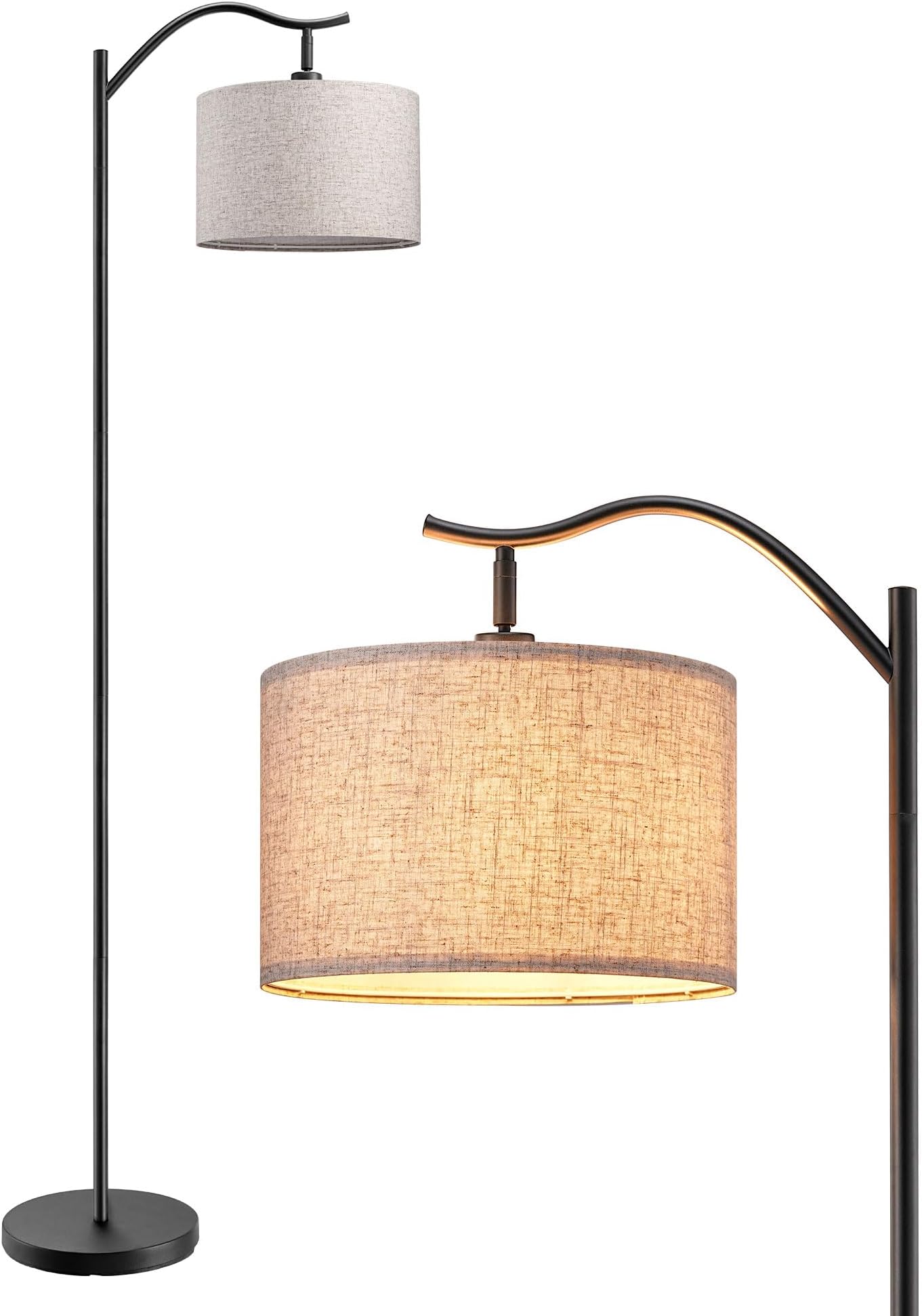 EDISHINE LED Floor Lamp, 63" Standing Lamp with Adjustable Linen ...