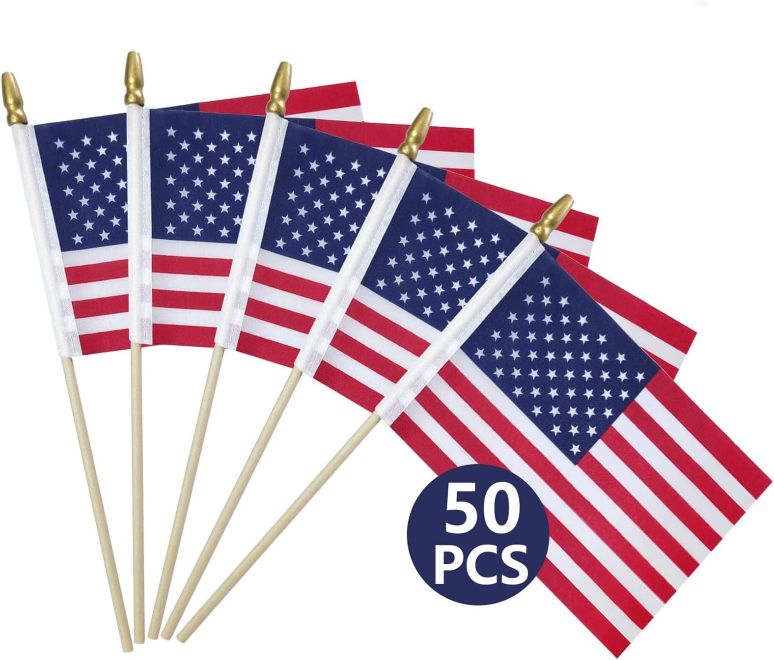 Amazon.com : 50 Pack Small American Flags on Stick 5x8 Inch/Mini American US Flags/American Hand ...