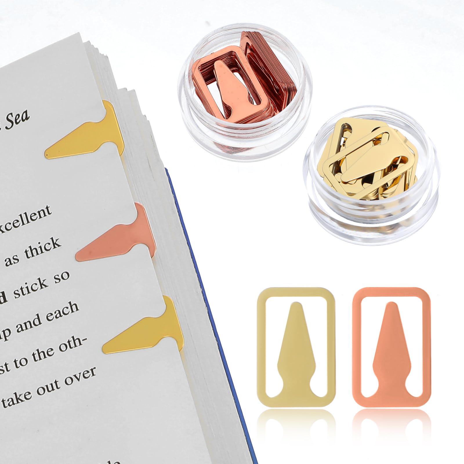 Amazon.com: 100Pcs Book Line Markers, Gold/Rose Gold Metal Bookmarks ...