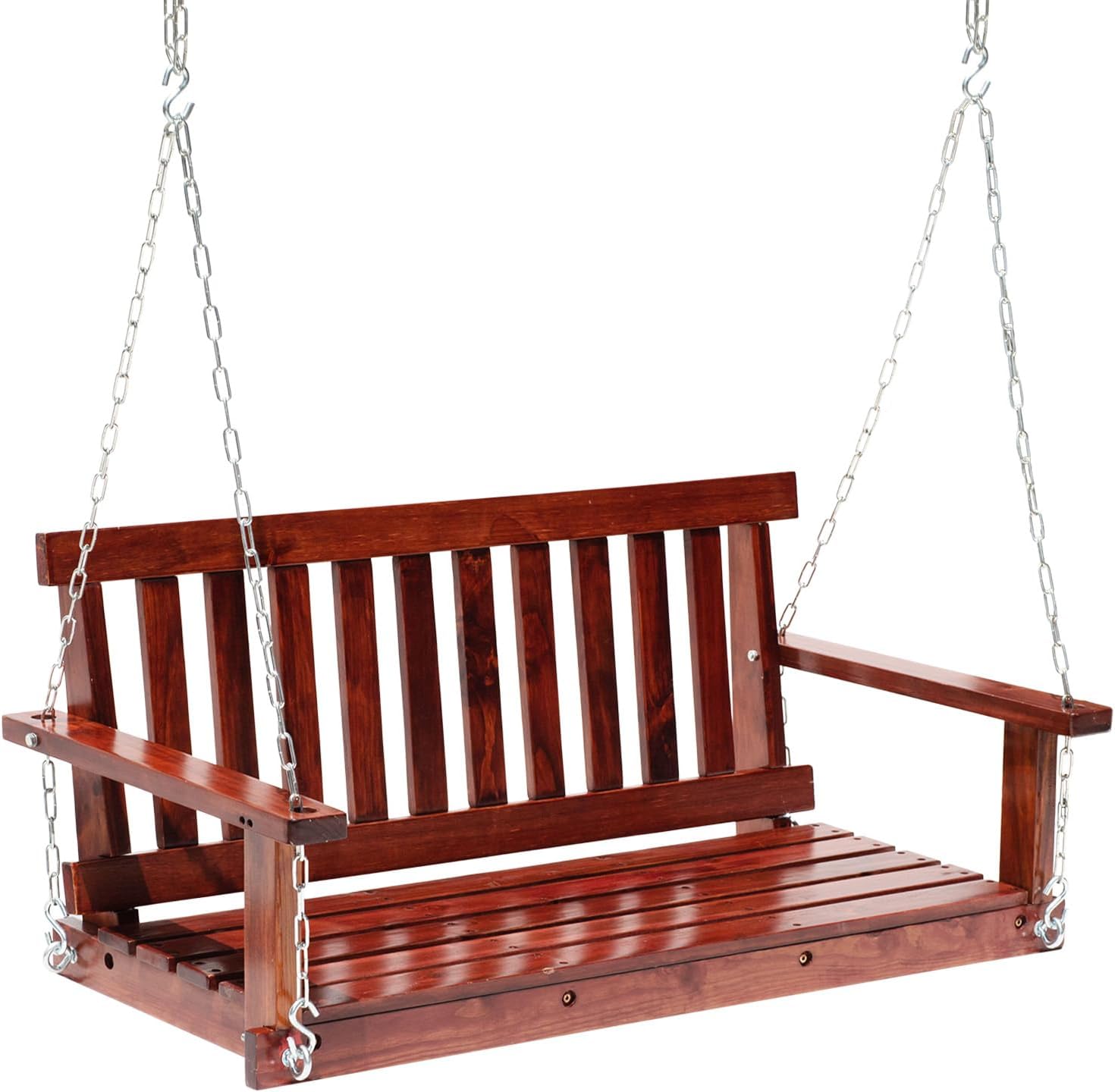 Amazon.com : MGHH Outdoor Wooden Porch Swing, Patio Porch Swing Bench ...