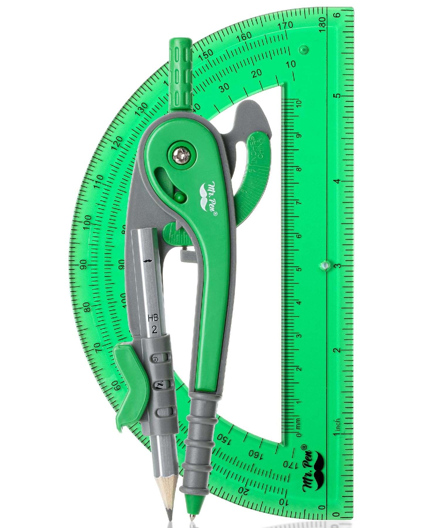 Amazon.com : Mr. Pen- Compass and Protractor Set, Lush Garden Green ...