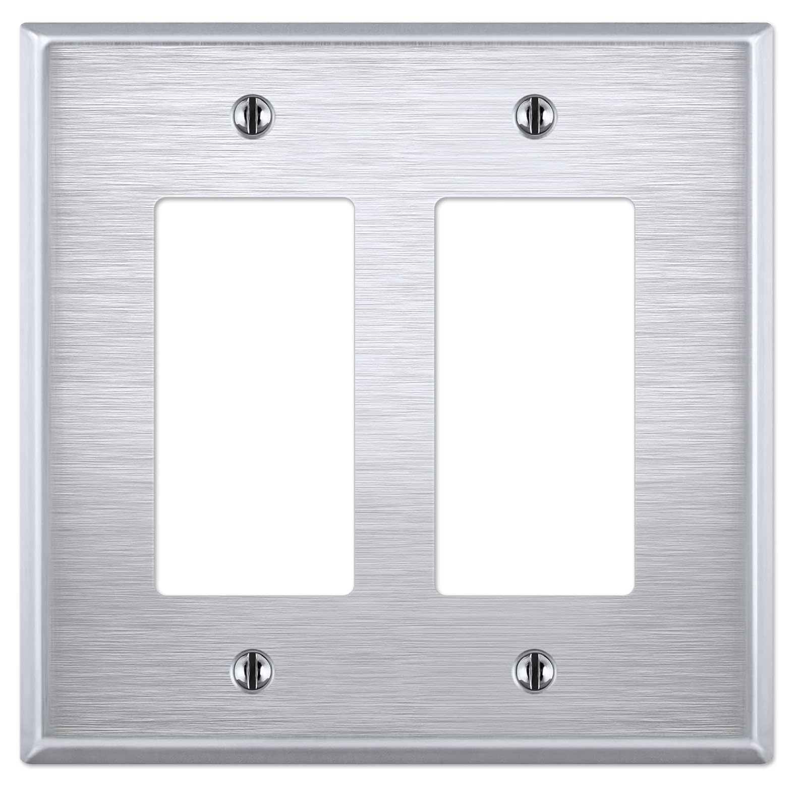 2 Gang Rocker - Decora Stainless Steel Wall Plate - Wall Plate for ...