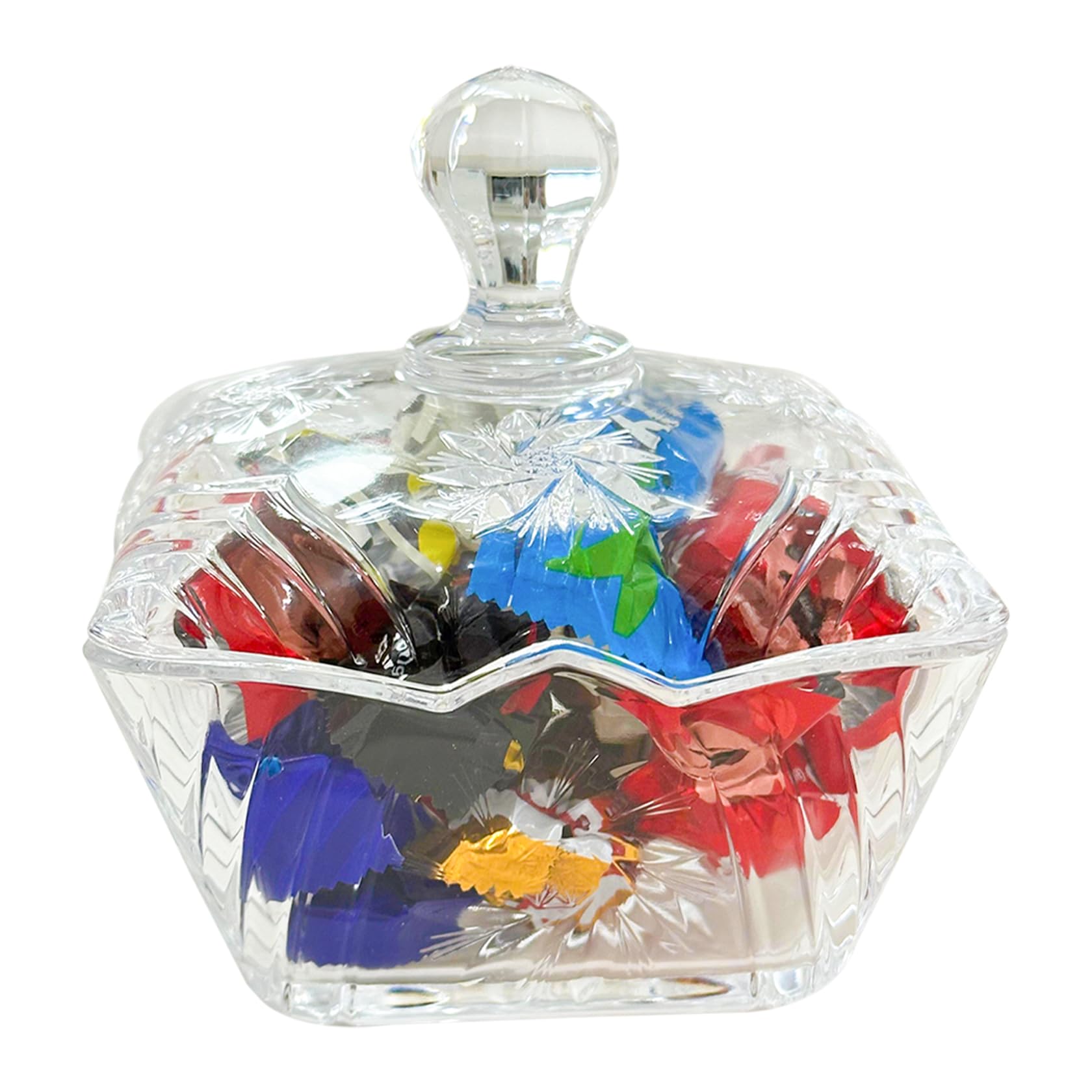 Glass Candy Sweet Jar with Lid Glass Bon Bon Jar Sugar Bowl Decorative ...