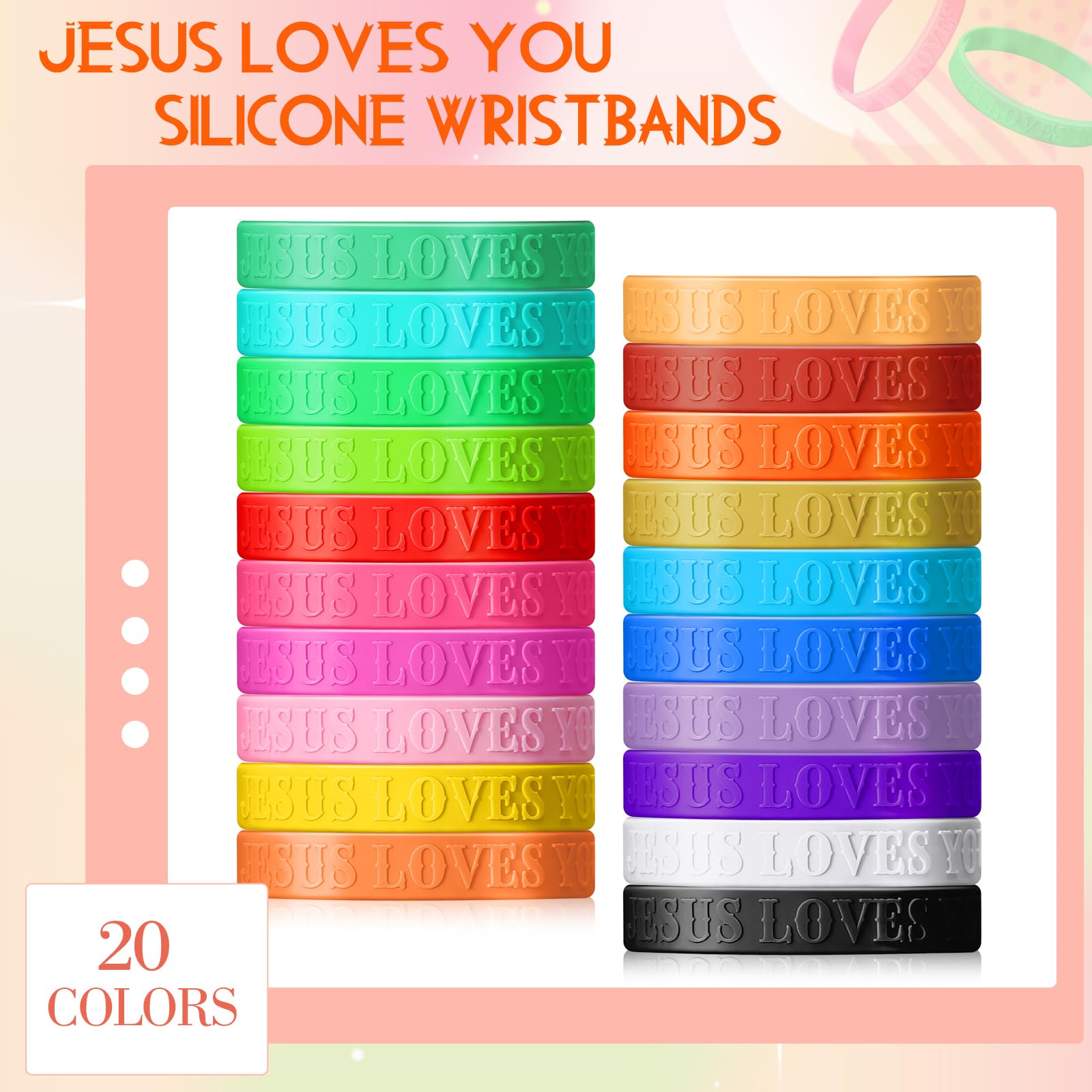 Snapklik.com : Jerify 200 Pcs Jesus Loves You Silicone Bracelet ...