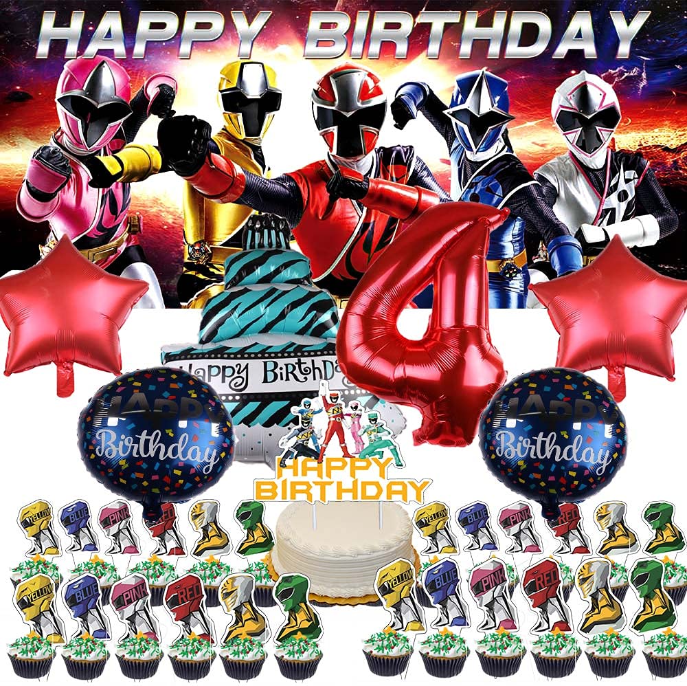 Buy Power Rangers 4th Party Supplies | Fourth | Four Years Old | Cake ...