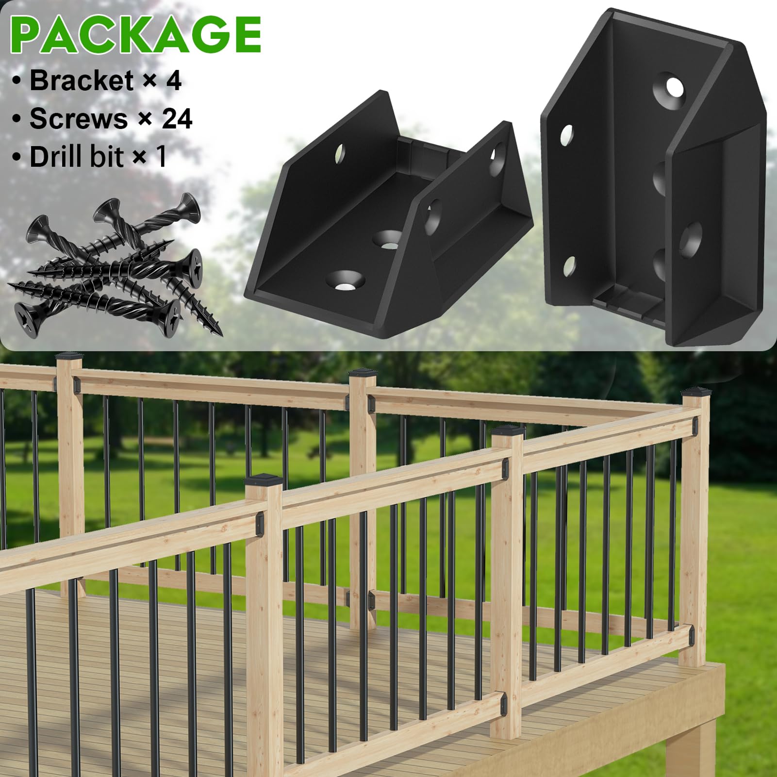 Snapklik.com : Toscoco 4 Pcs Aluminum Deck Railing Bracket Connectors ...
