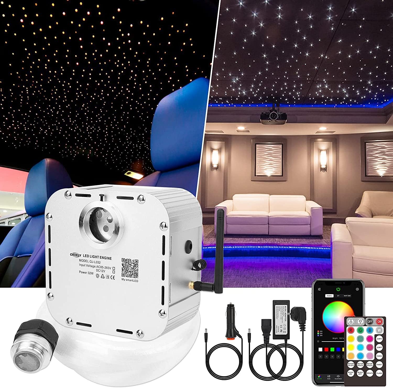 Chinly 32w Twinkle 800pcs 0 03in 13 1ft Bluetooth Rgbw | Desertcart INDIA