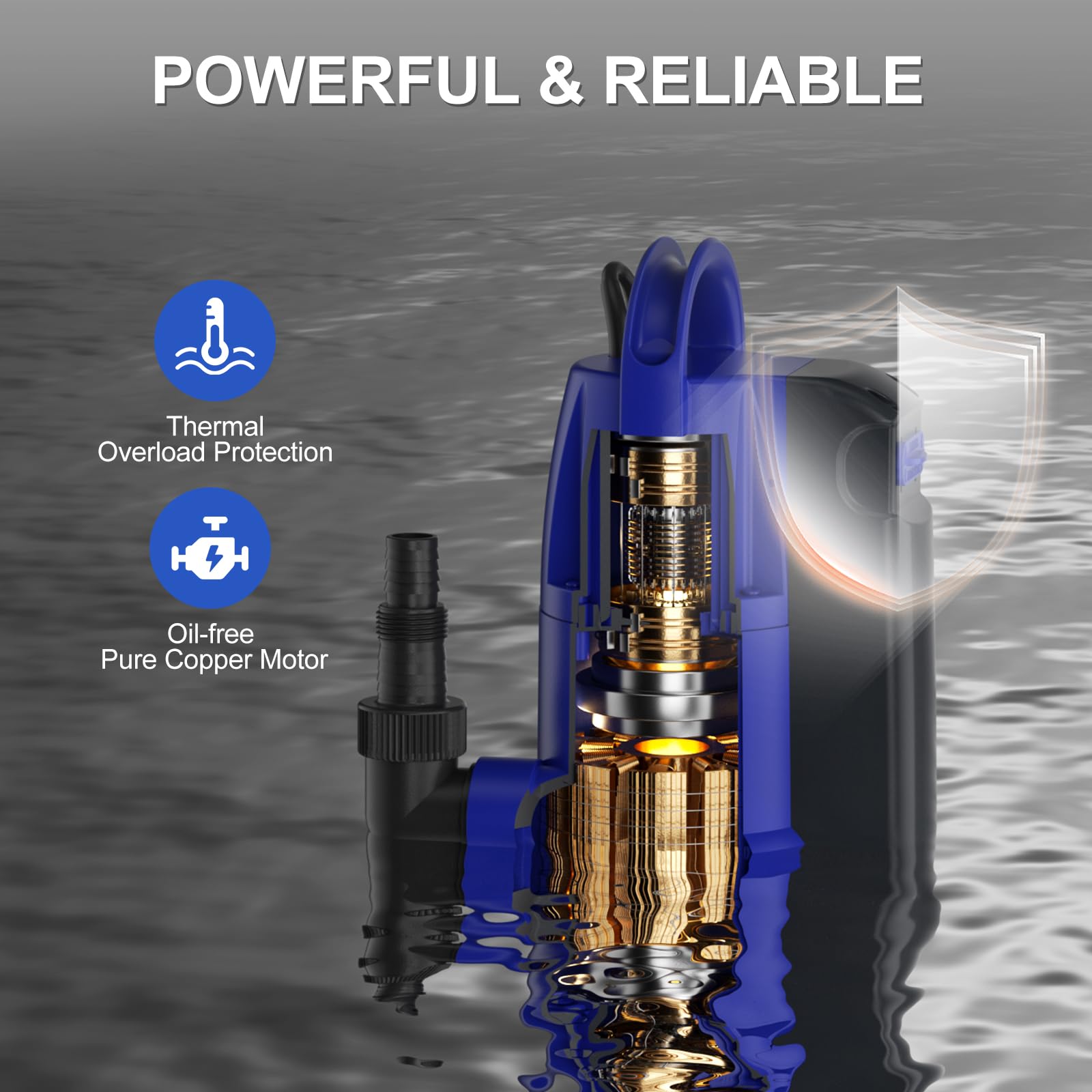 Snapklik.com : SHANGDA 1HP Automatic Sump Pump Submersible Water Pump