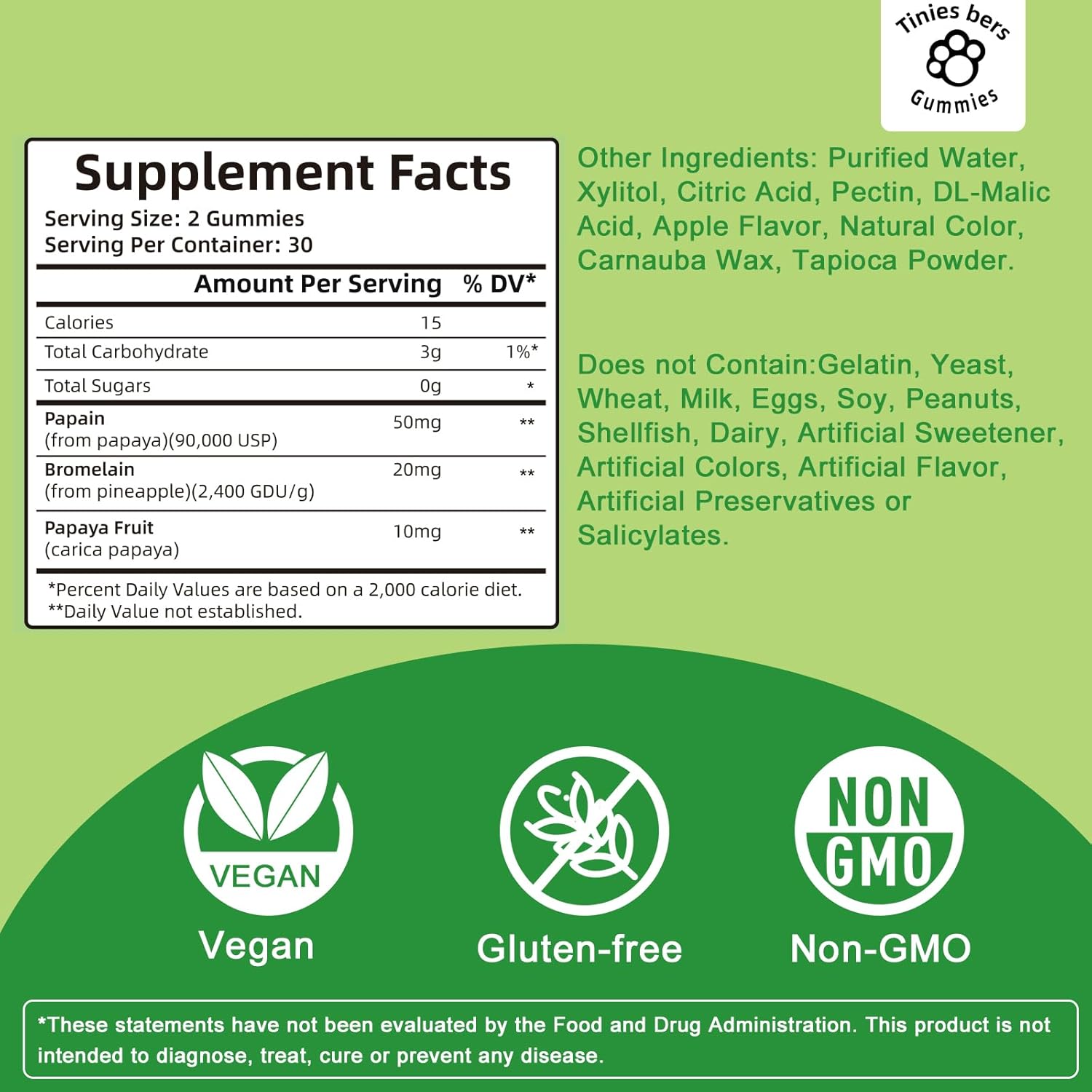 Tinies bers - Papaya Enzyme Gummies, the First Papaya Supplement ...