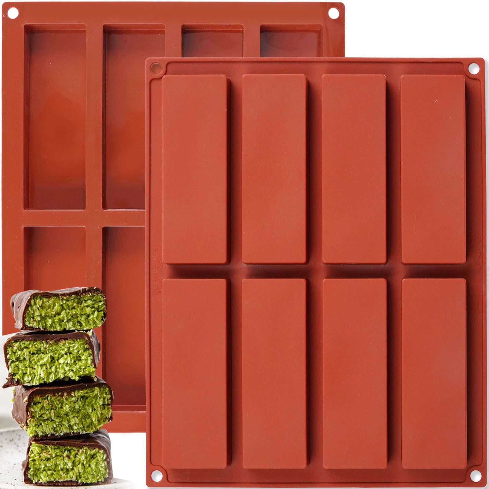 Snapklik.com : Chocolate Bar Molds Silicone Rectangle For Granola Deep ...