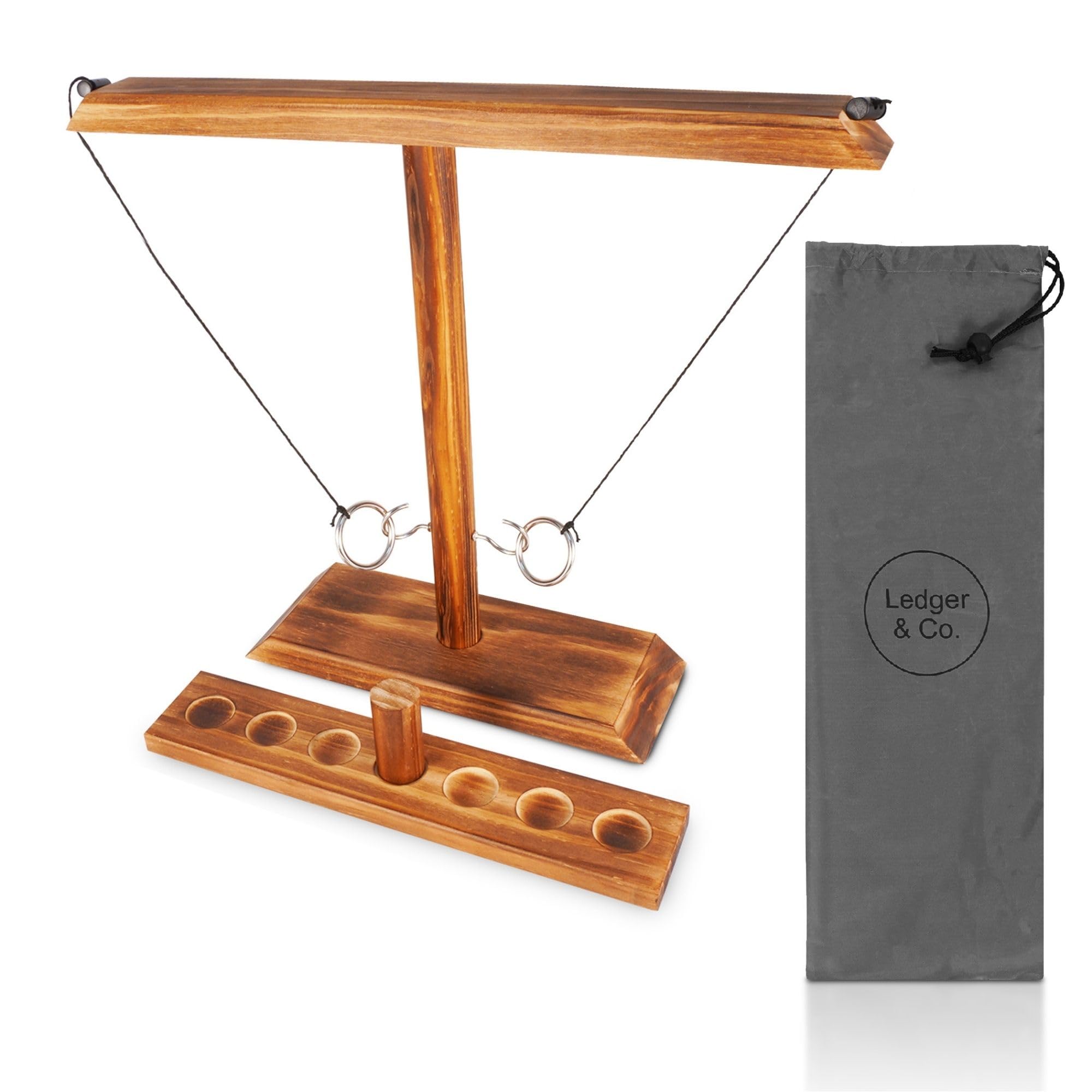 Amazon.com : Ledger & Co. Ring Toss Games for Adults, Wooden Hook and ...