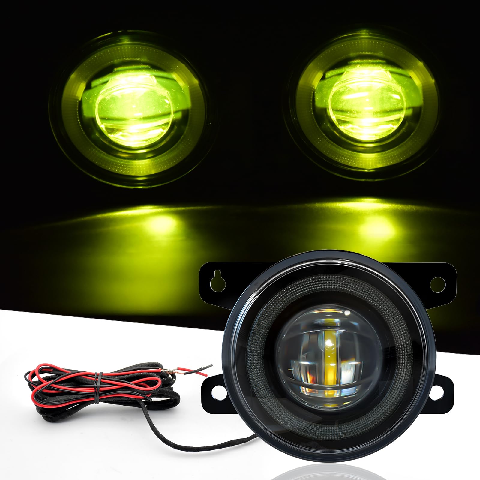 Amazon.com: Daikokuya Yellow LED Fog Lights with Blue Running Lights ...