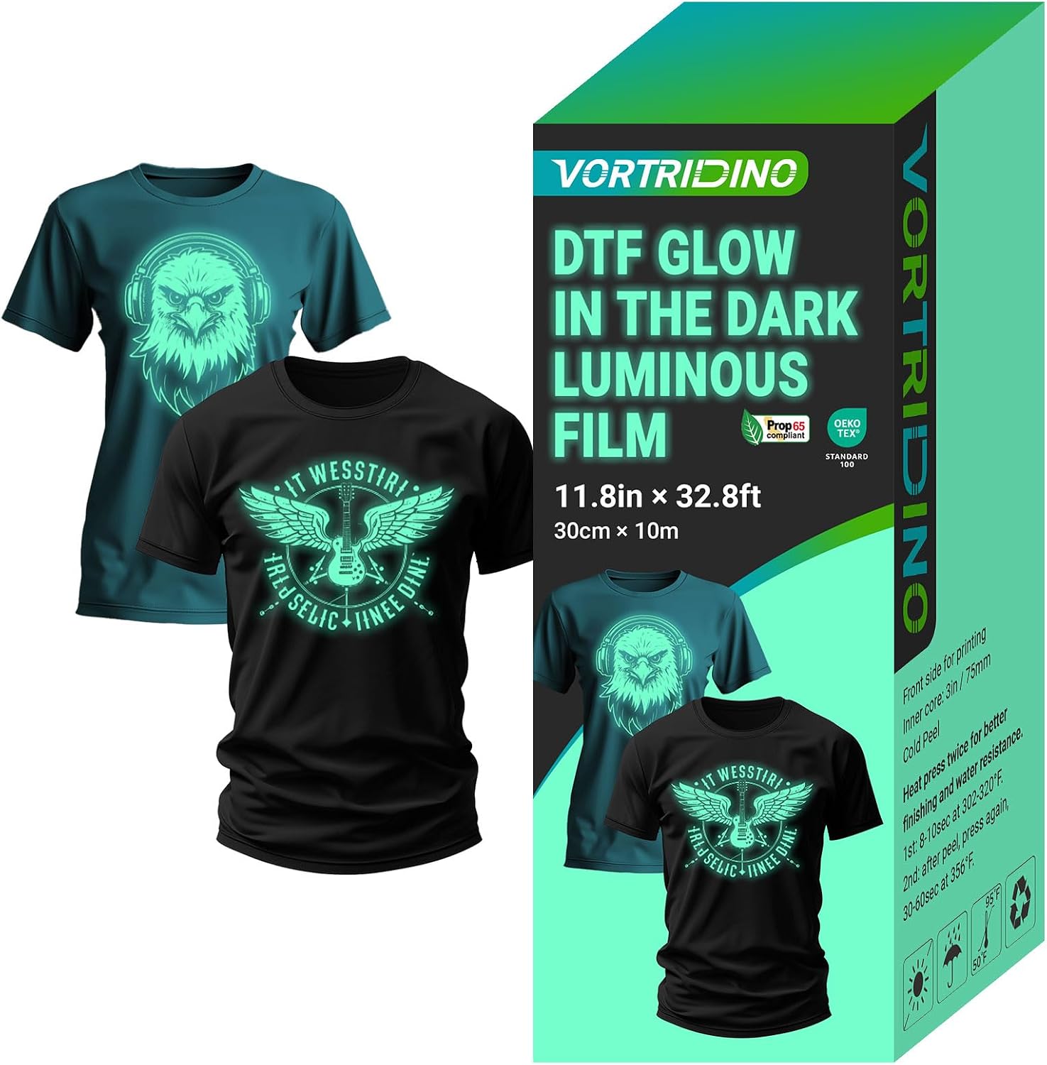 Amazon.com: VORTRIDINO Glow in The Dark DTF Transfer Film 11.8in x 32 ...