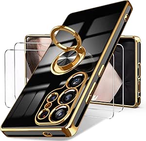 Amazon.com: Dretal Funda para Samsung Galaxy S25 Ultra 5G, 2 protectores de pantalla, soporte de ...