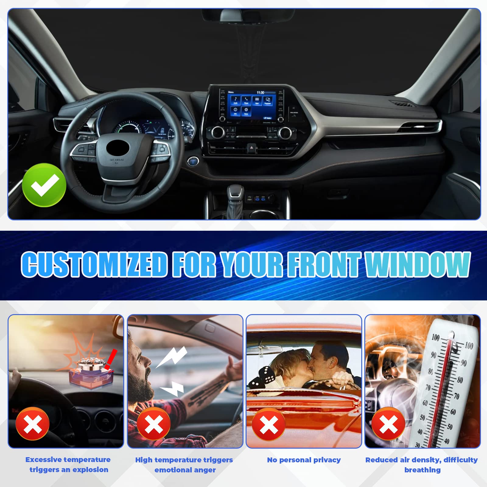 Snapklik.com : Windshield Sun Shade Replace For 2020-2025 Toyota ...