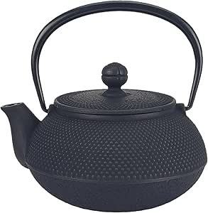Amazon.com: Iwachu 12302 Teapot, Type 5 Arare, Black, 1.2 gal (0.65 L), Inner and Lid Back ...