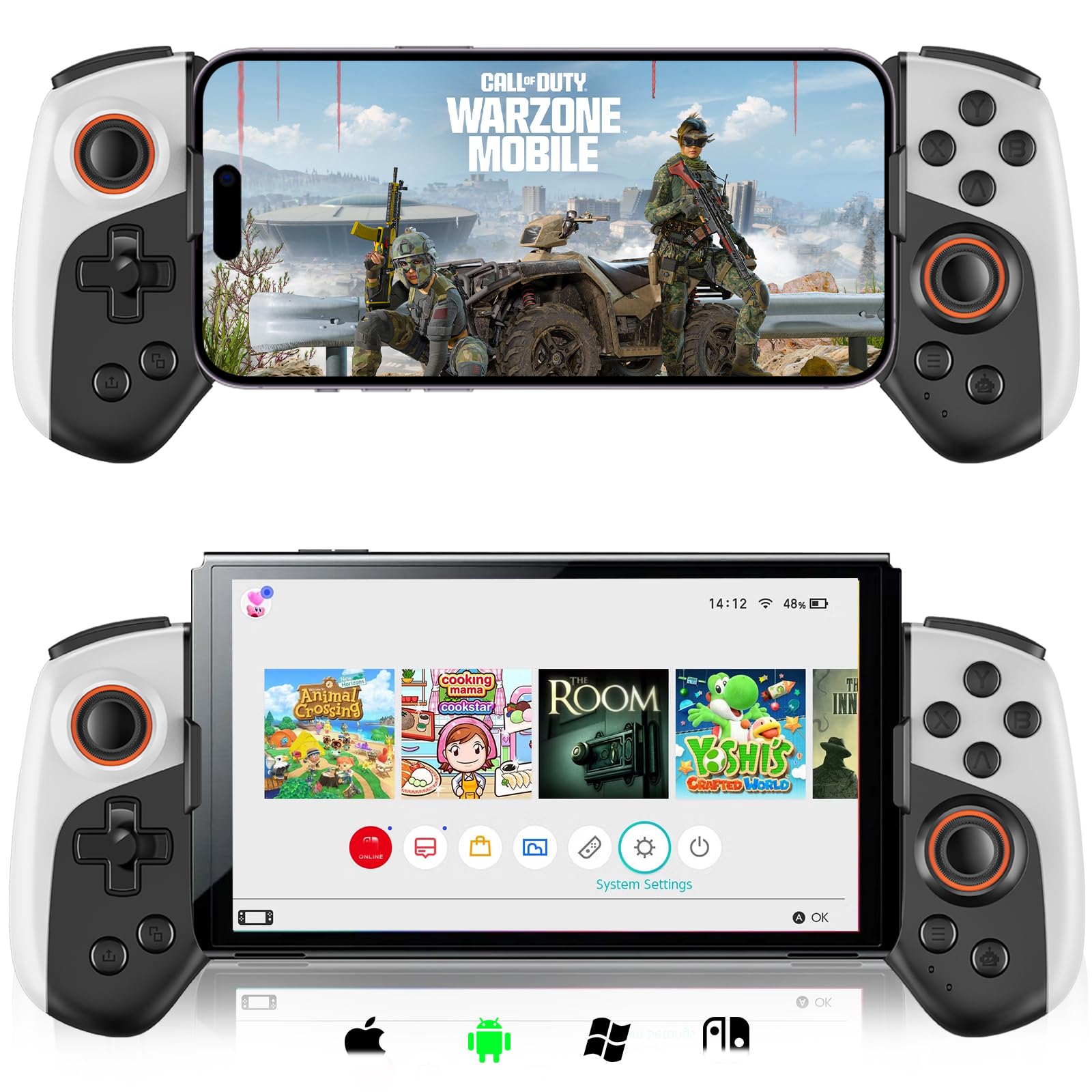 Amazon.com: arVin Wireless Gamepad Controller for iPhone/iOS/Android/Samsung Galaxy/Switch/PC ...