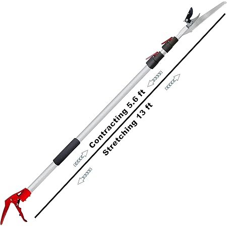 Amazon.com : Prunrt 5.4-14.8 FT Tree Pruner Extendable 4 Sections, Telescopic Cut and Hold ...