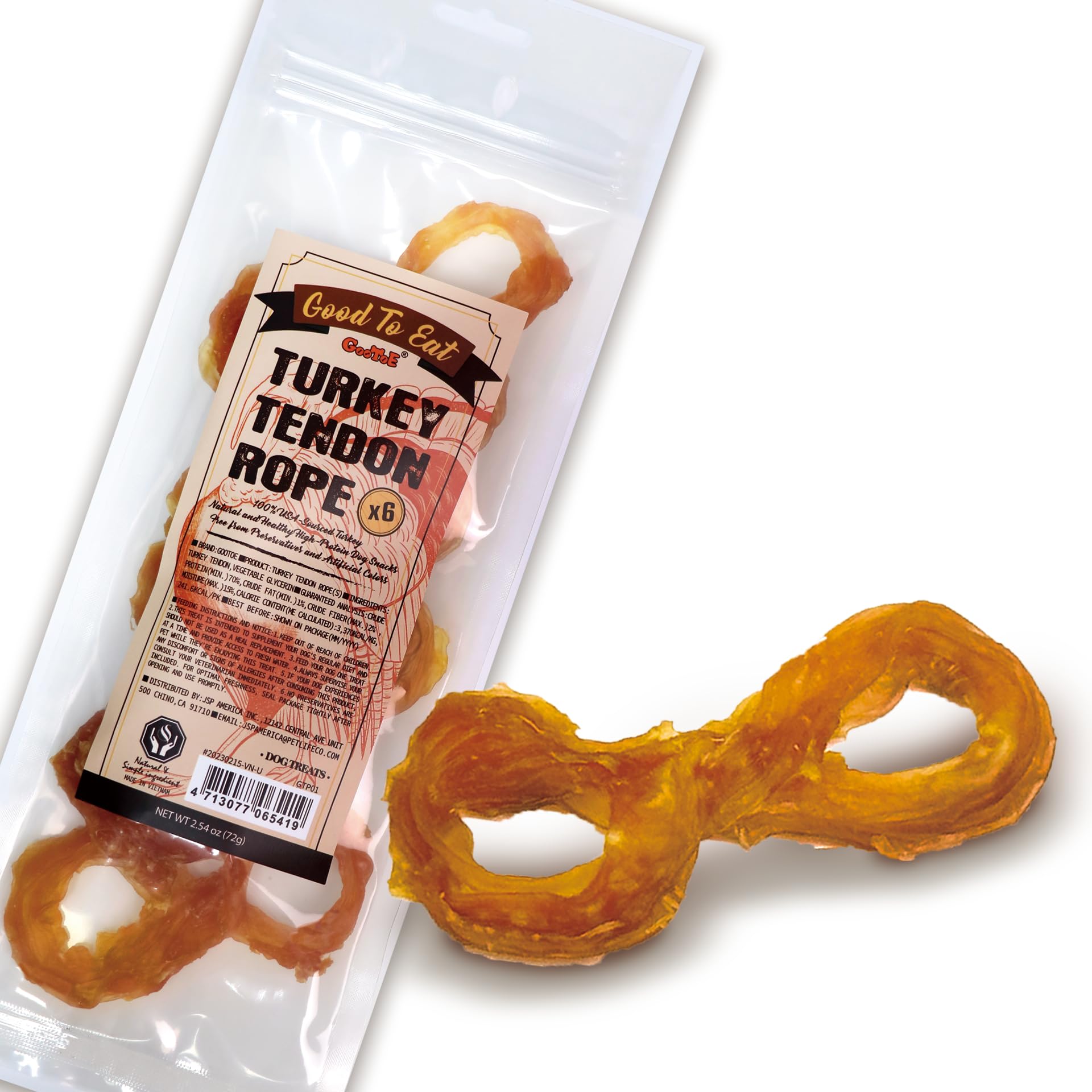 Buy Gootoe Turkey Tendon Dog Treats – 100% USA-Sourced, Natural Snack ...