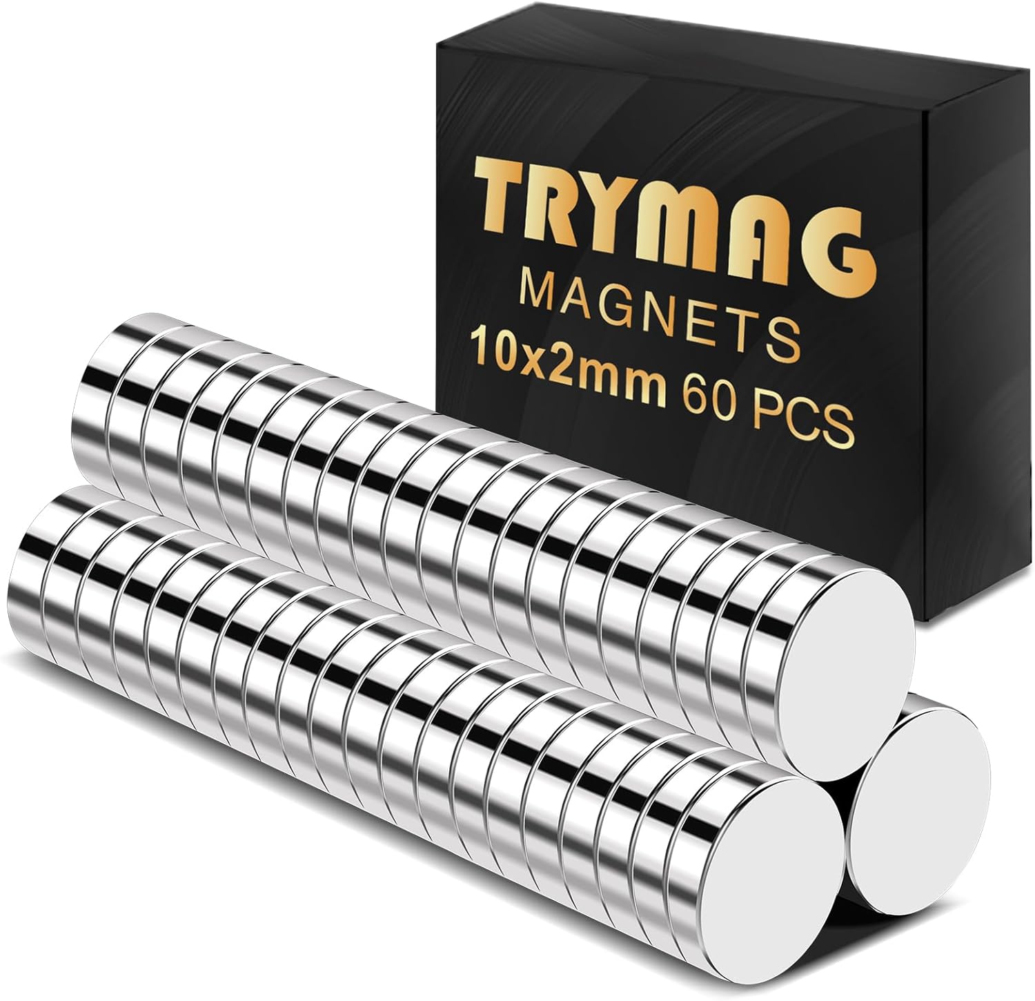 Amazon.com: TRMAG 60Pcs 10x2mm Rare Earth Refrigerator Magnets, Small ...