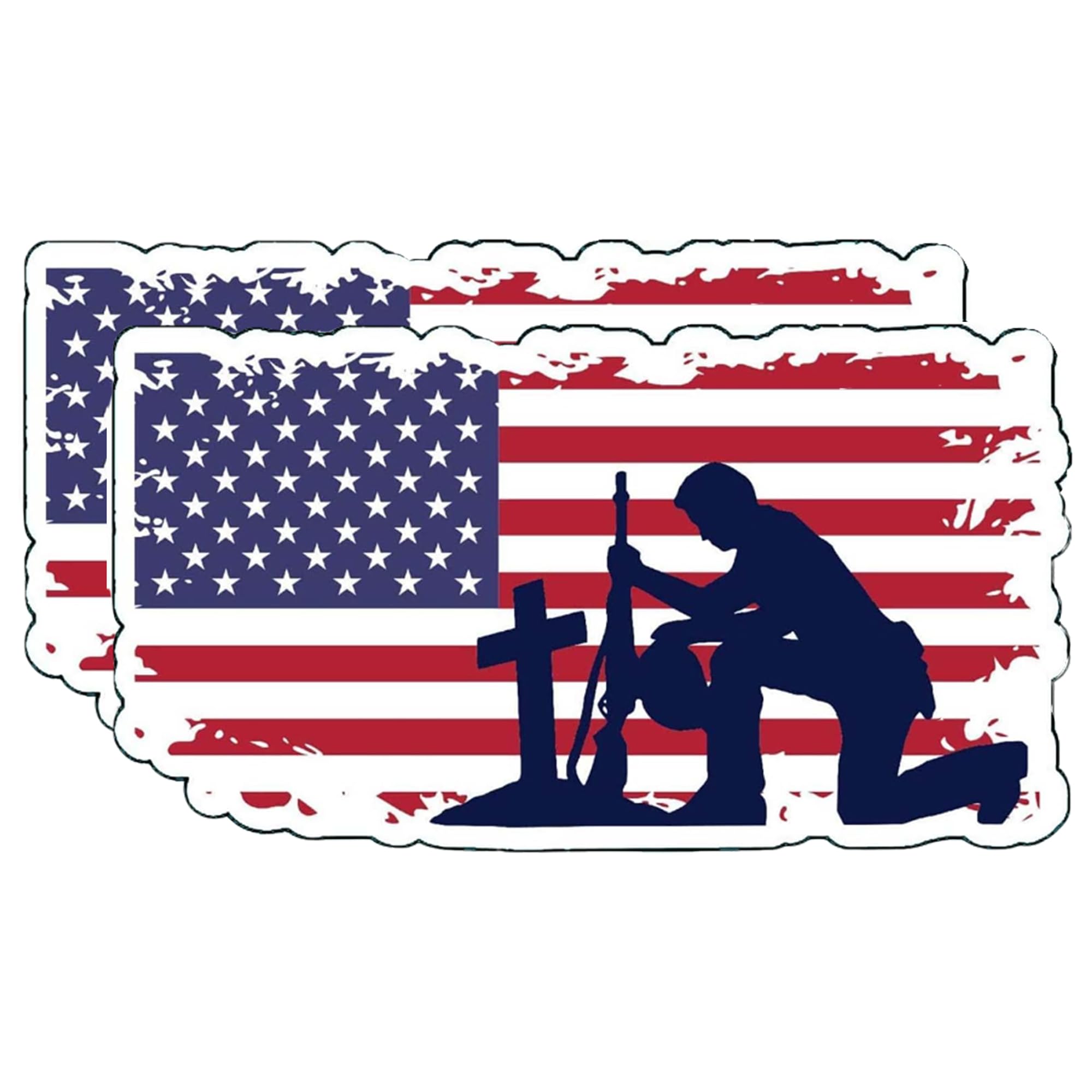 Amazon.com - eDesign 2-Pack American Flag Veteran Vinyl Sticker Decal ...