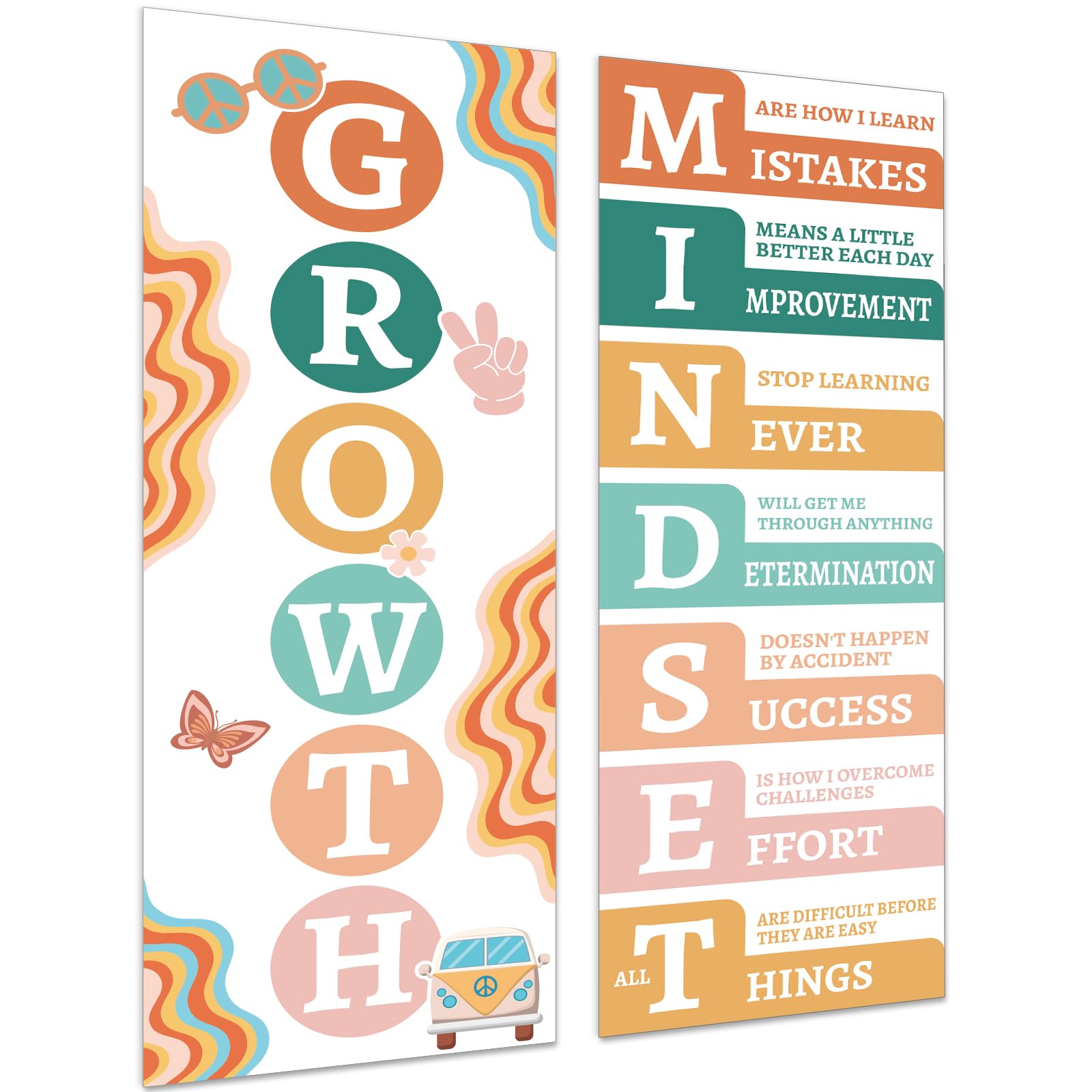 Amazon.com: QOUBAI Growth Mindset Posters for Classroom Motivational ...