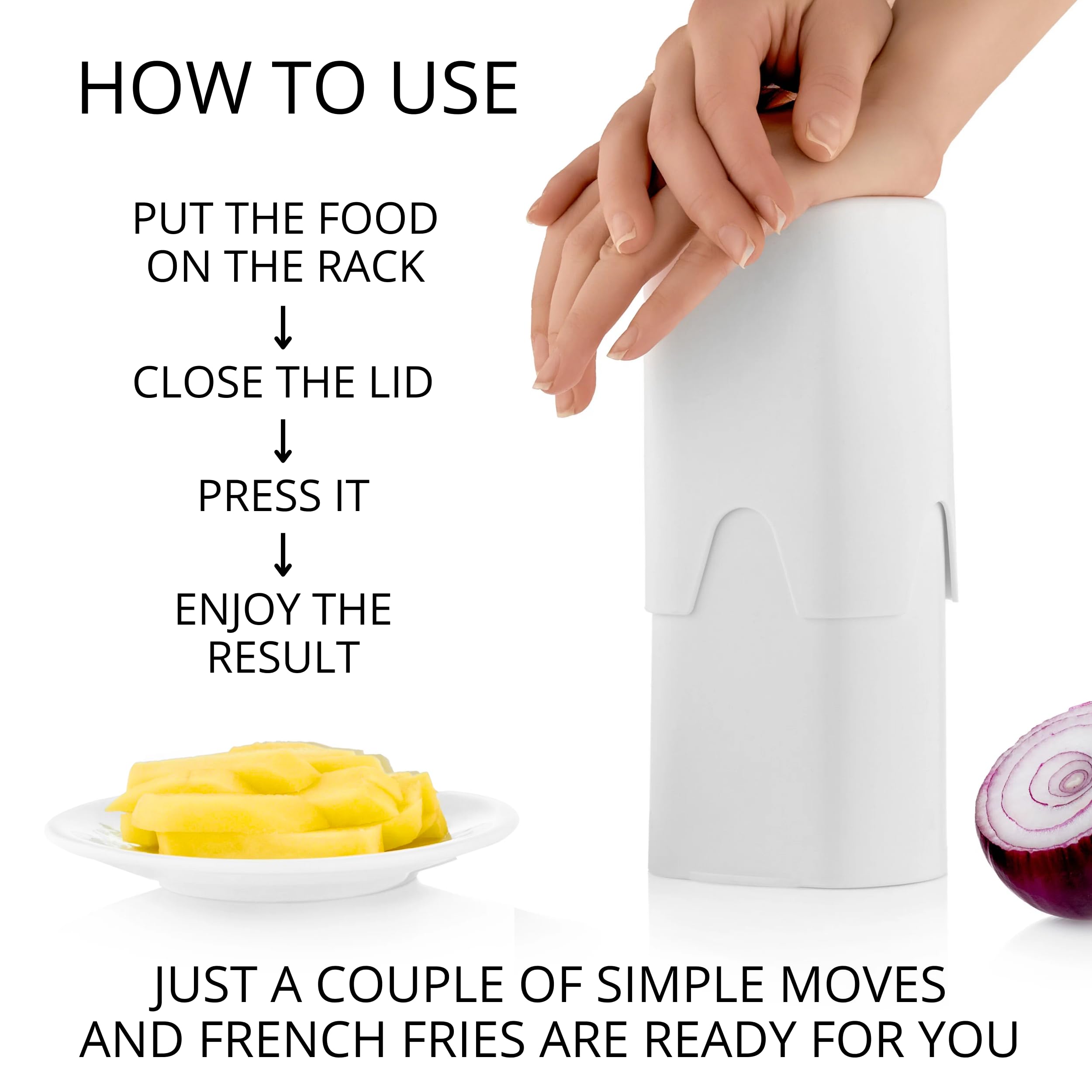 Snapklik.com : French Fry Cutter Tool White Tool Food Dicer Veggie ...