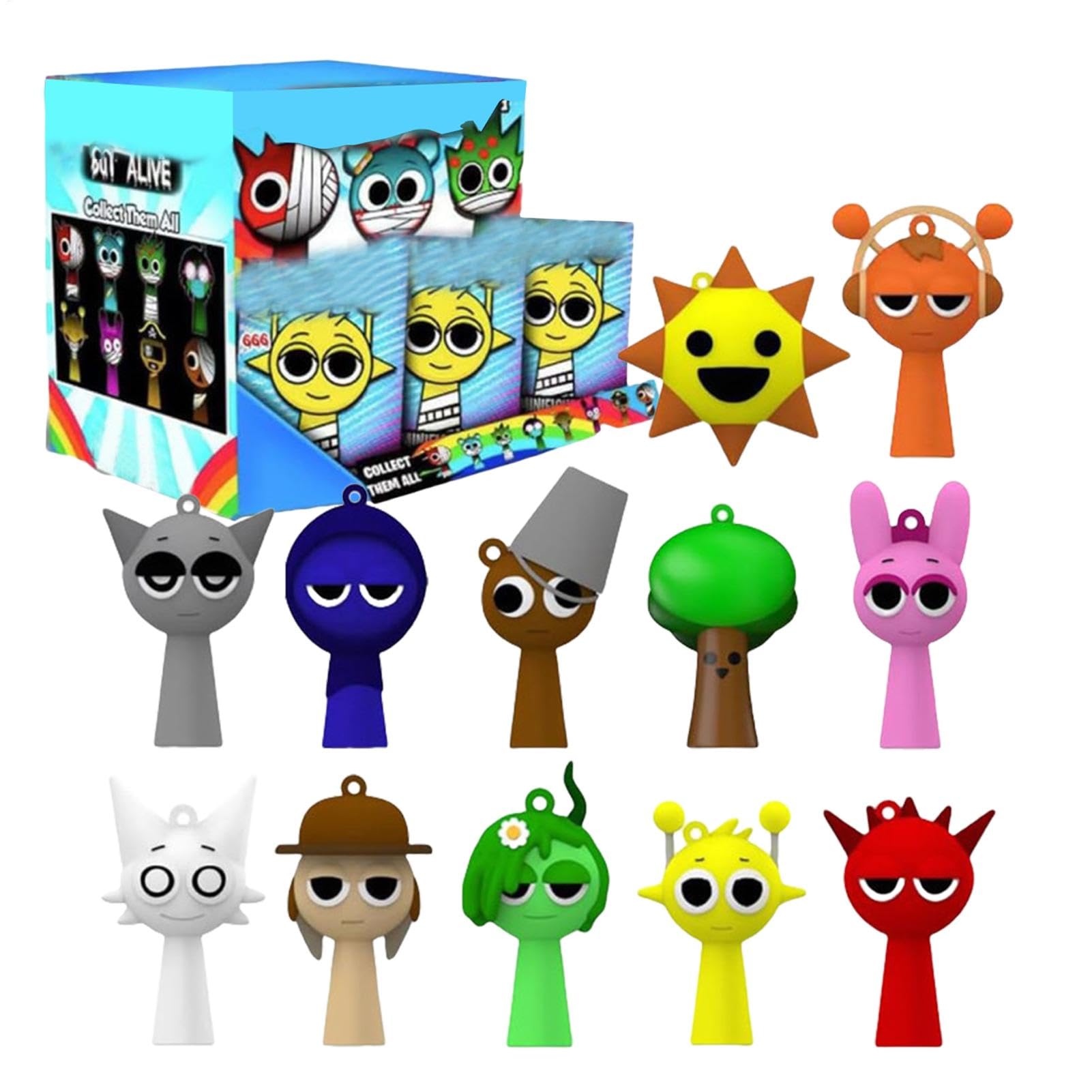 Sprunki Figures 12 Pack Miniature Sprunki Wenda Statue Pvc Cartoon ...