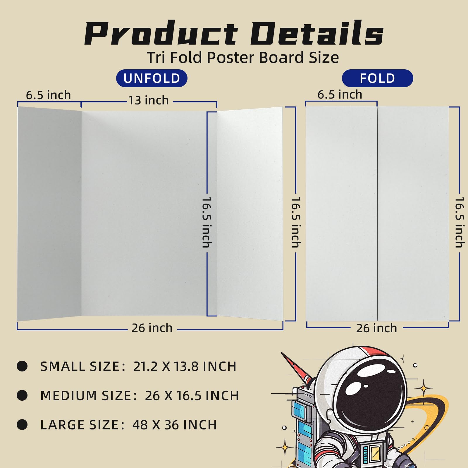 Tri Fold Posterboard Size BXIHUR 4 Pcs Trifold Poster Board, 21.5x14