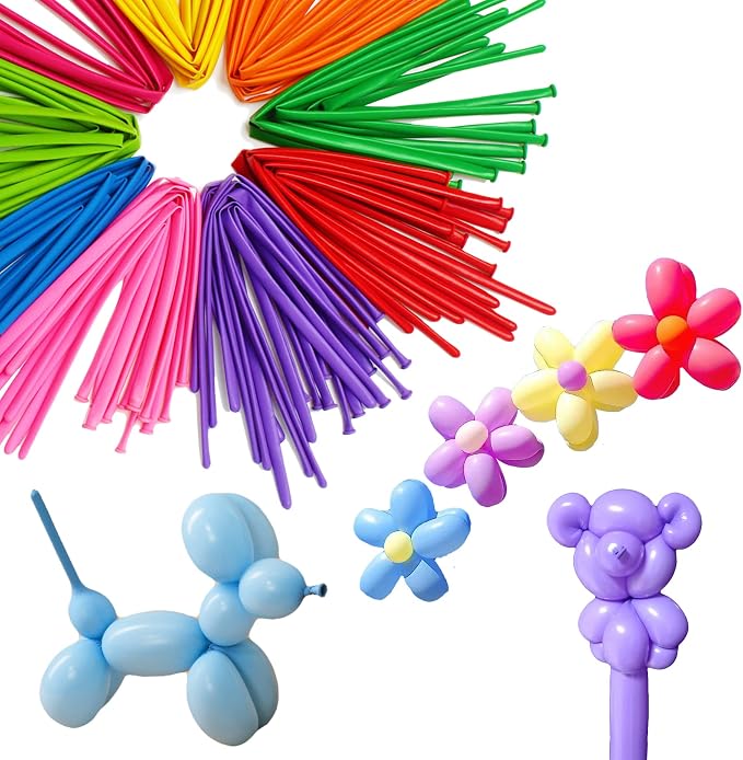 Amazon.com: 200Pcs Magic Balloons Kit Colorful Long Latex Sculpture ...