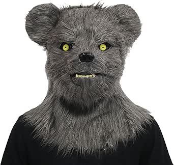 Amazon.com: Fivean Movable Mouth Bear Mask,Full Head Furry Animal Masks ...