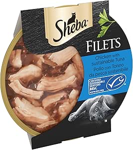 Sheba Fillets Cat Food Tray with Chicken and Tuna (MSC) in Gravy ...