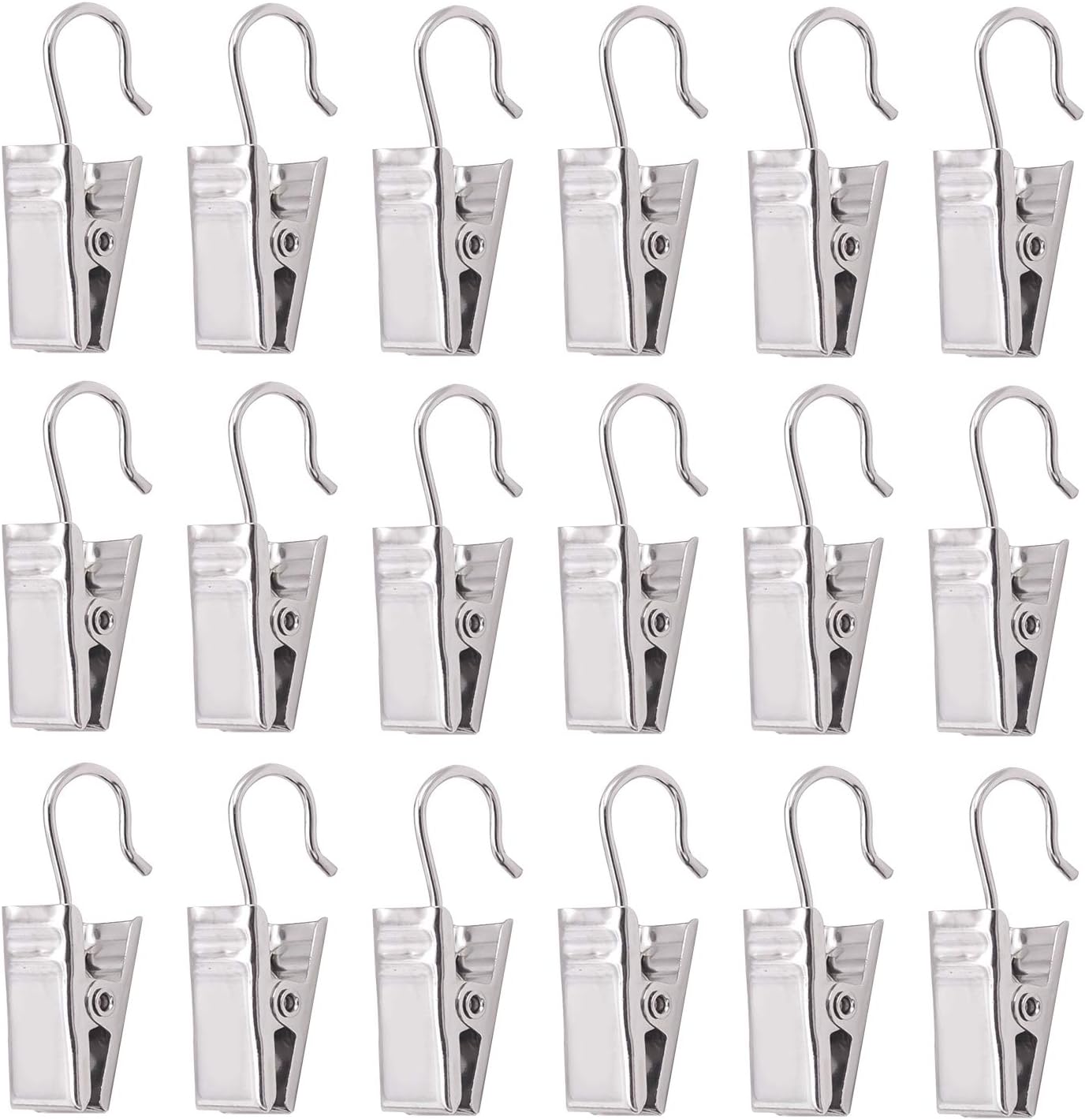 Amazon.com: JANYUN 120 Pack White Clip Hook Set Curtain Clips for ...