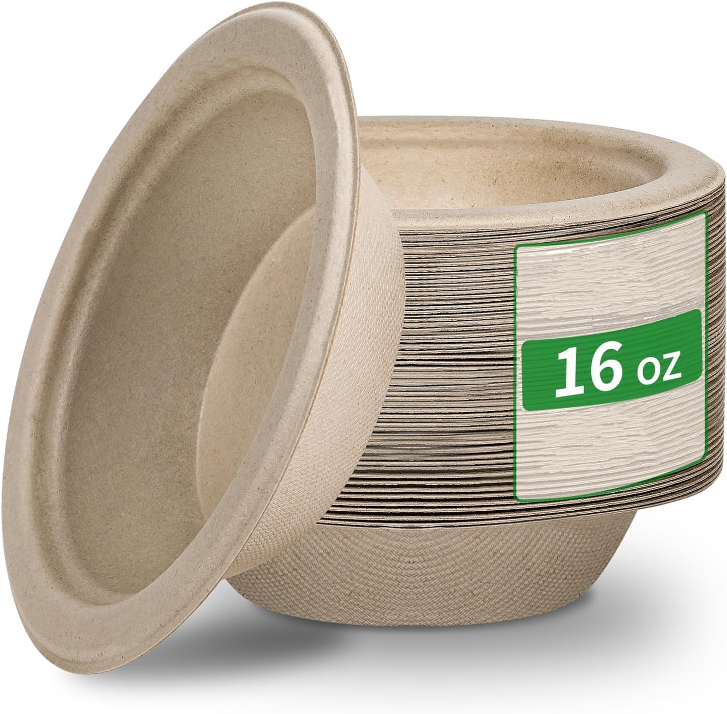 Amazon.com: 100% Compostable Paper Bowls 16 oz Disposable 150 Pack ...
