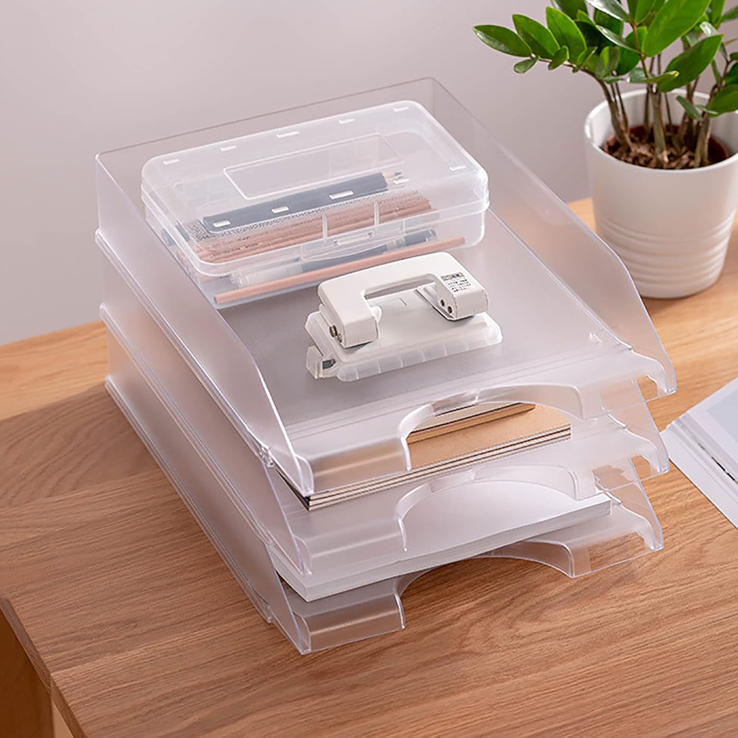 Amazon.com: ZYFAB Stackable Paper Trays,Desktop Racks for Desk File ...