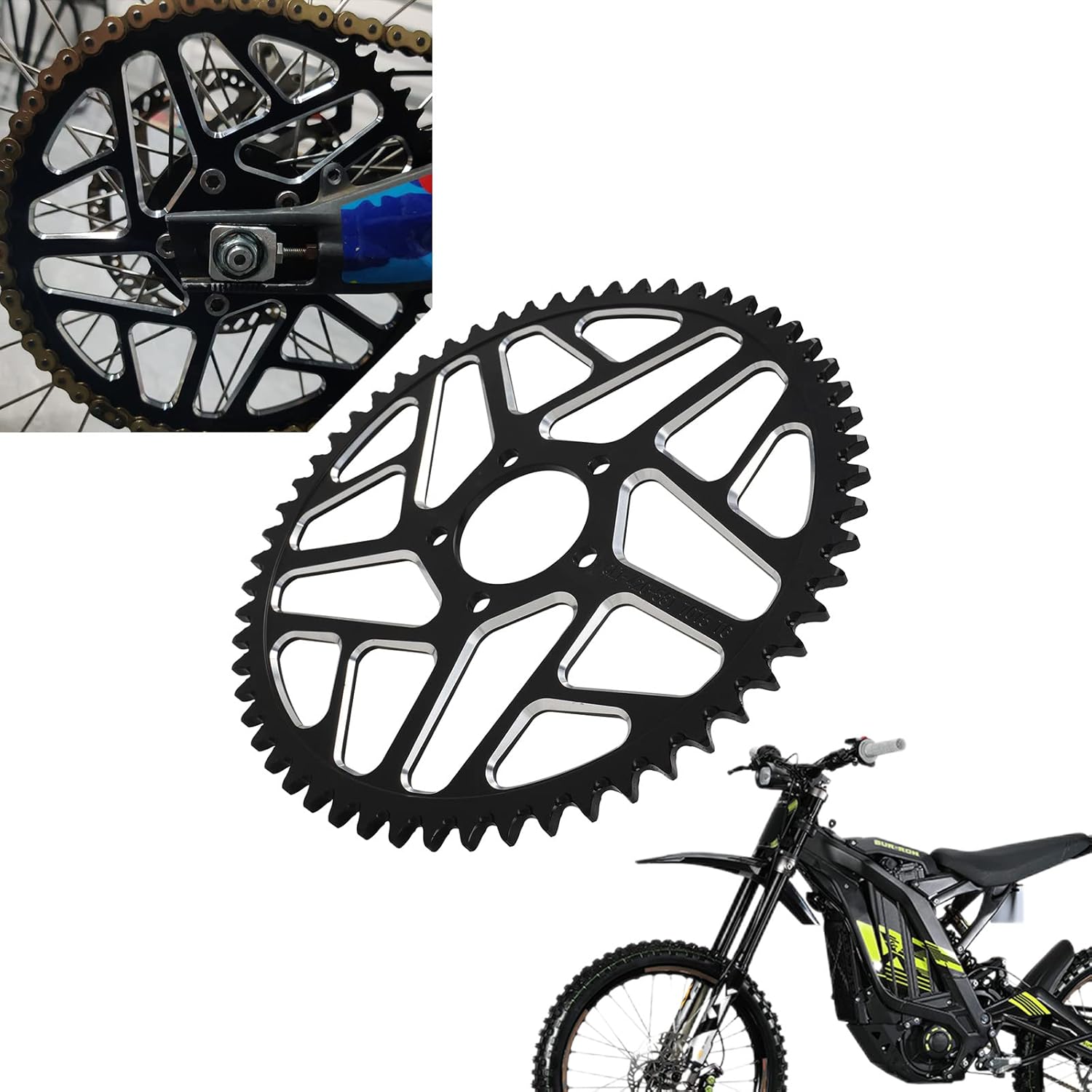 USTPO Sur Ron Motorcycle Rear Sprocket 58T Chain Wheel Sprocket For Sur ...