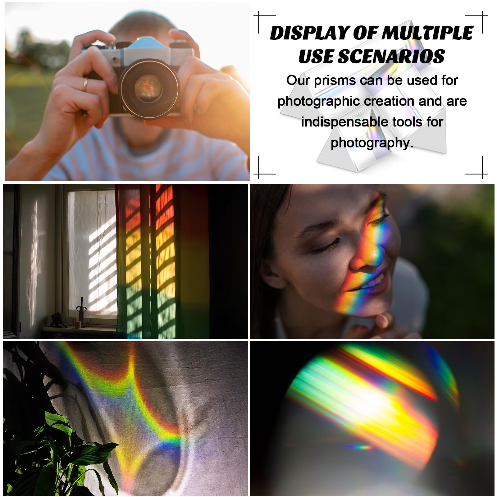 Snapklik.com : Kanayu 12 Pack Clear Triangular Prism Optical Glass ...